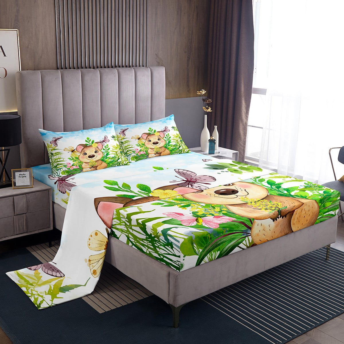 Cute Quokka King Sheet Set Purple Pink Butterfly Sheets, Yellow Floral ...