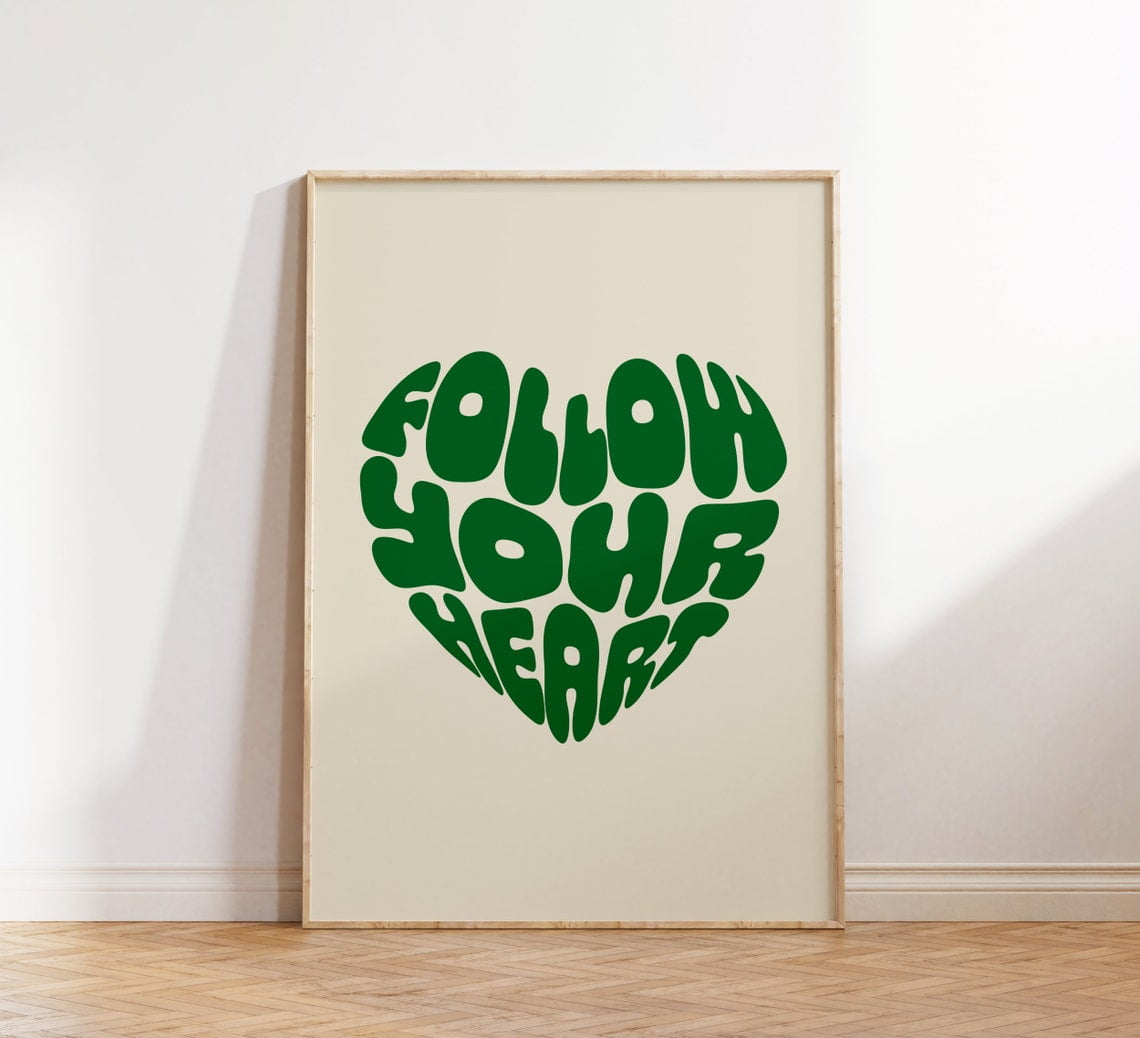 Cute Quote Wall Print, Groovy Print, Heart Print, Cute Print Wall Art ...