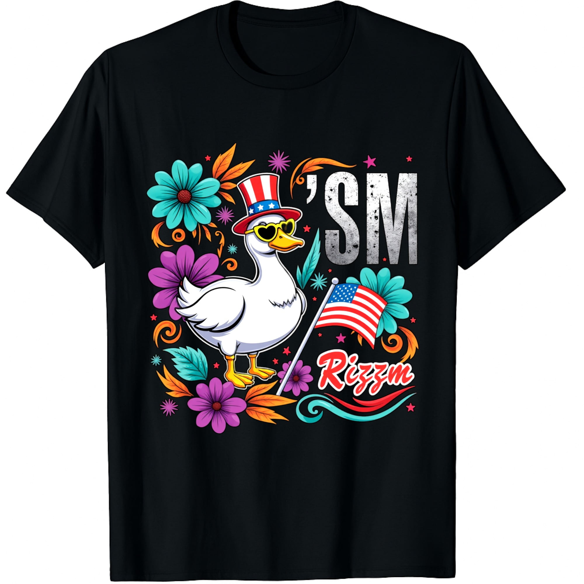 Cute RIZZ 'EM with TISM Duck Patriotism Goose Mom Journey Graphic Crew ...