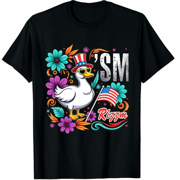 Cute RIZZ 'EM with TISM Duck Patriotism Goose Mom Journey Graphic Crew ...