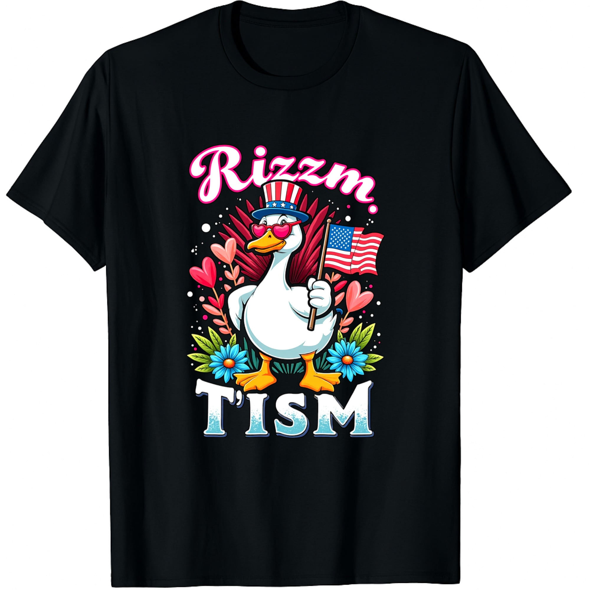 Cute RIZZ 'EM with TISM Duck Patriotism Goose Mom Journey Graphic Crew ...