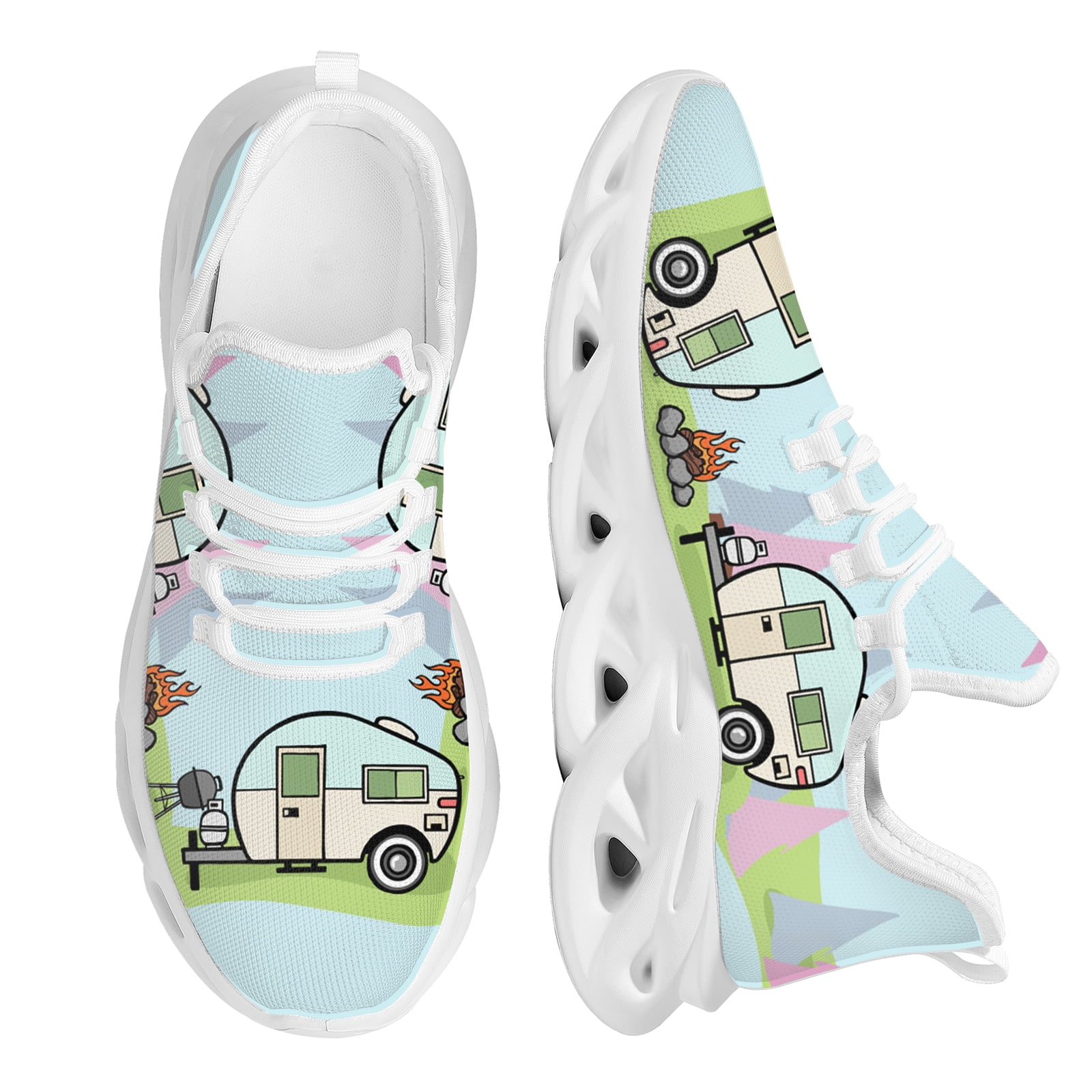 Cute RV Camping Design Women's Non-Slip Mesh Sneakers Lightweight ...