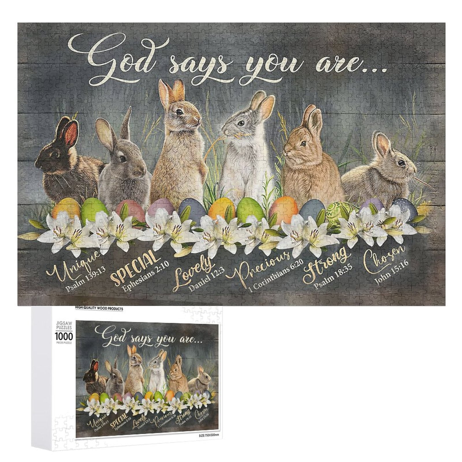 Cute Rabbit 1000 Piece Jigsaw Puzzle for Adults and Families - Bunny ...