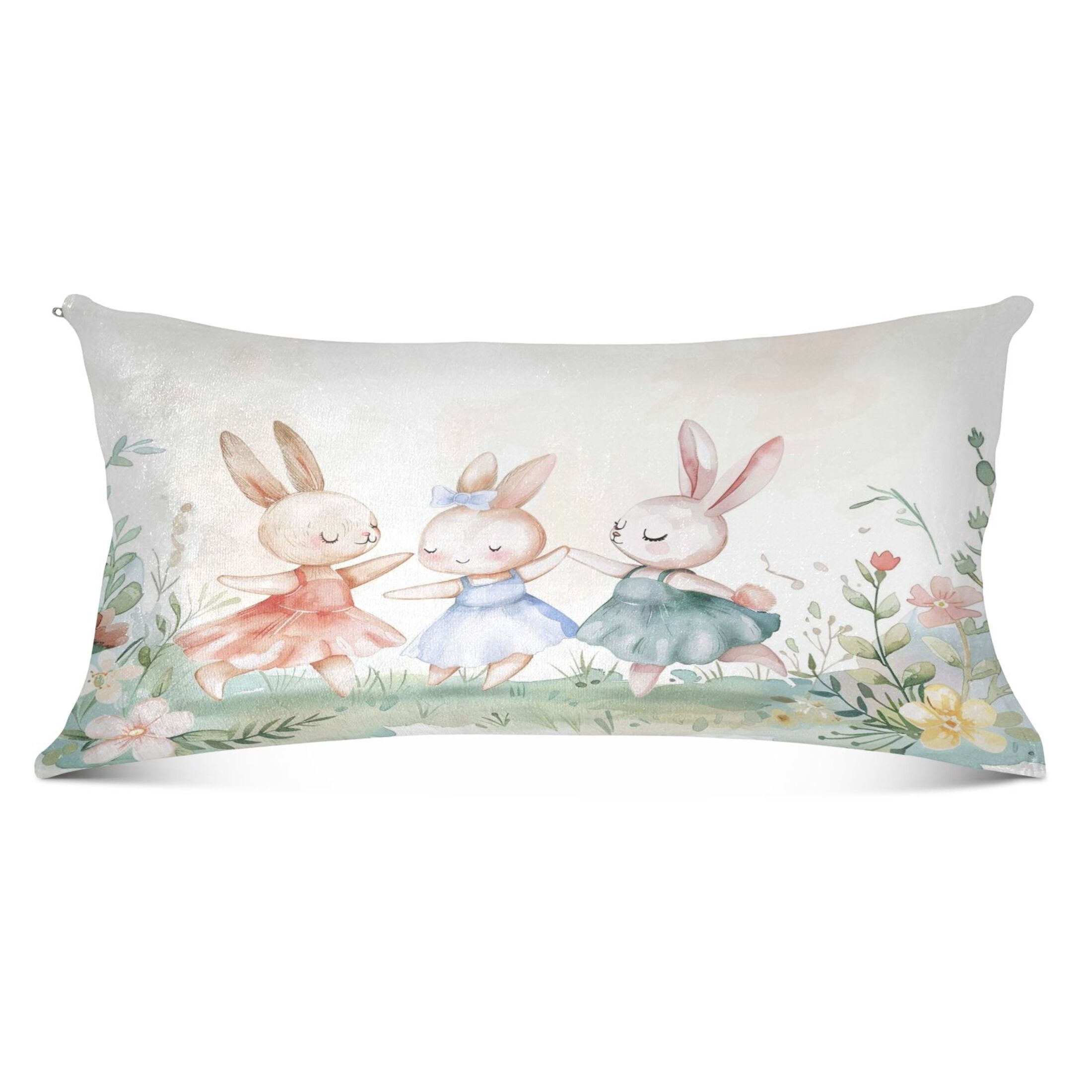Cute Rabbit Ballet Dancing Plush Pillow Cases Body Size Ultra Soft Warm ...
