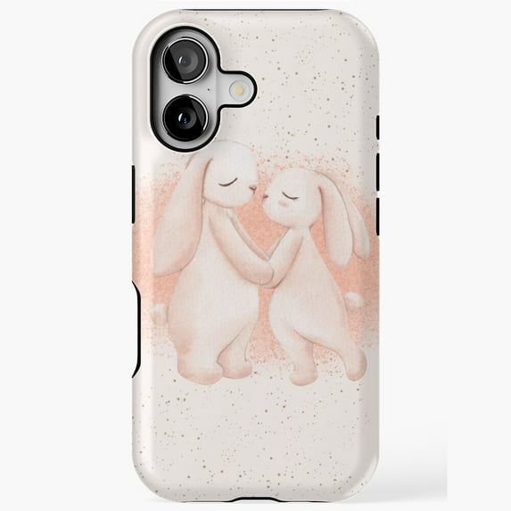 Cute Rabbit Bunny Animal Portrait Art iPhone Case 17 16 15 14 13 12 11 ...
