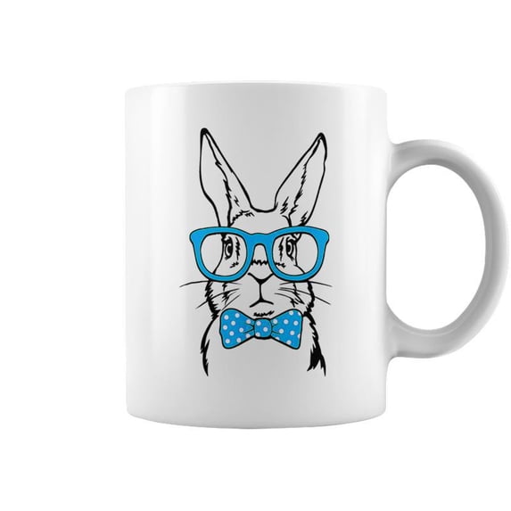 Cute Rabbit Bunny Face Glasses Bow Tie Happy Easter Day Boys Coffee ...