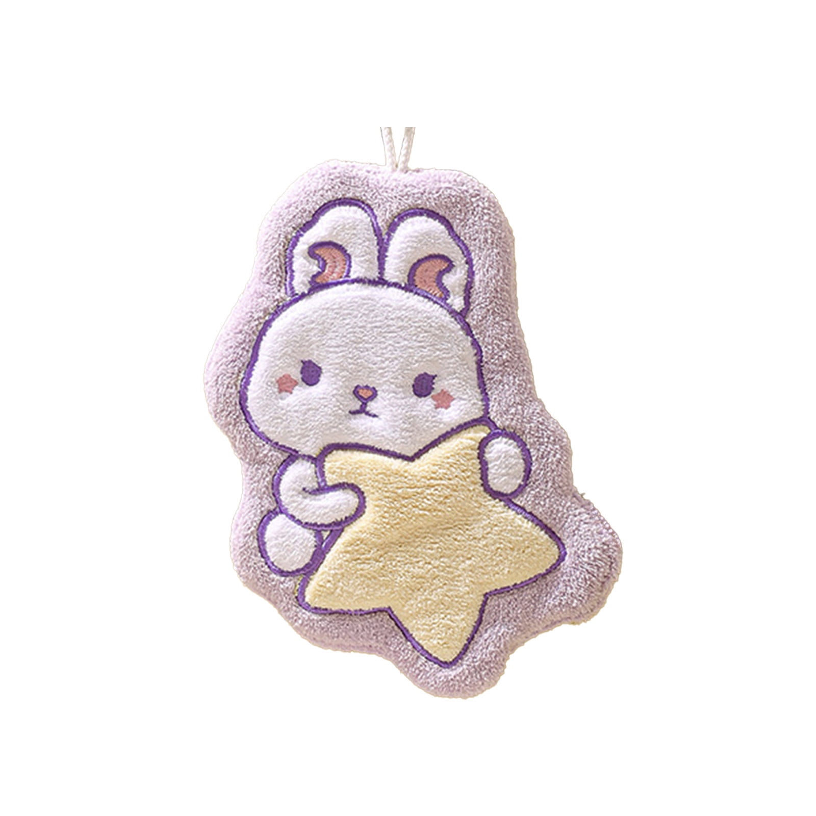 Cute Rabbit Cartoon Towel with Loop Soft Absorbent Hanging Hand Towel ...