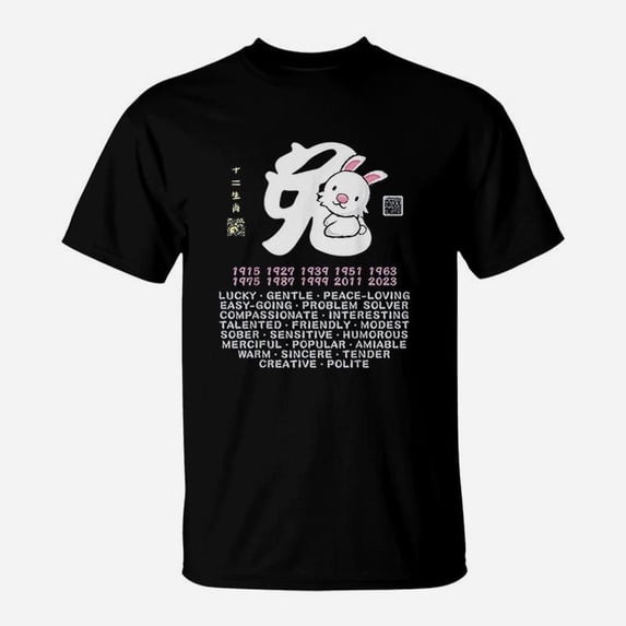 Cute Rabbit Chinese Zodiac Animal Personality Trait TShirt - Walmart.com