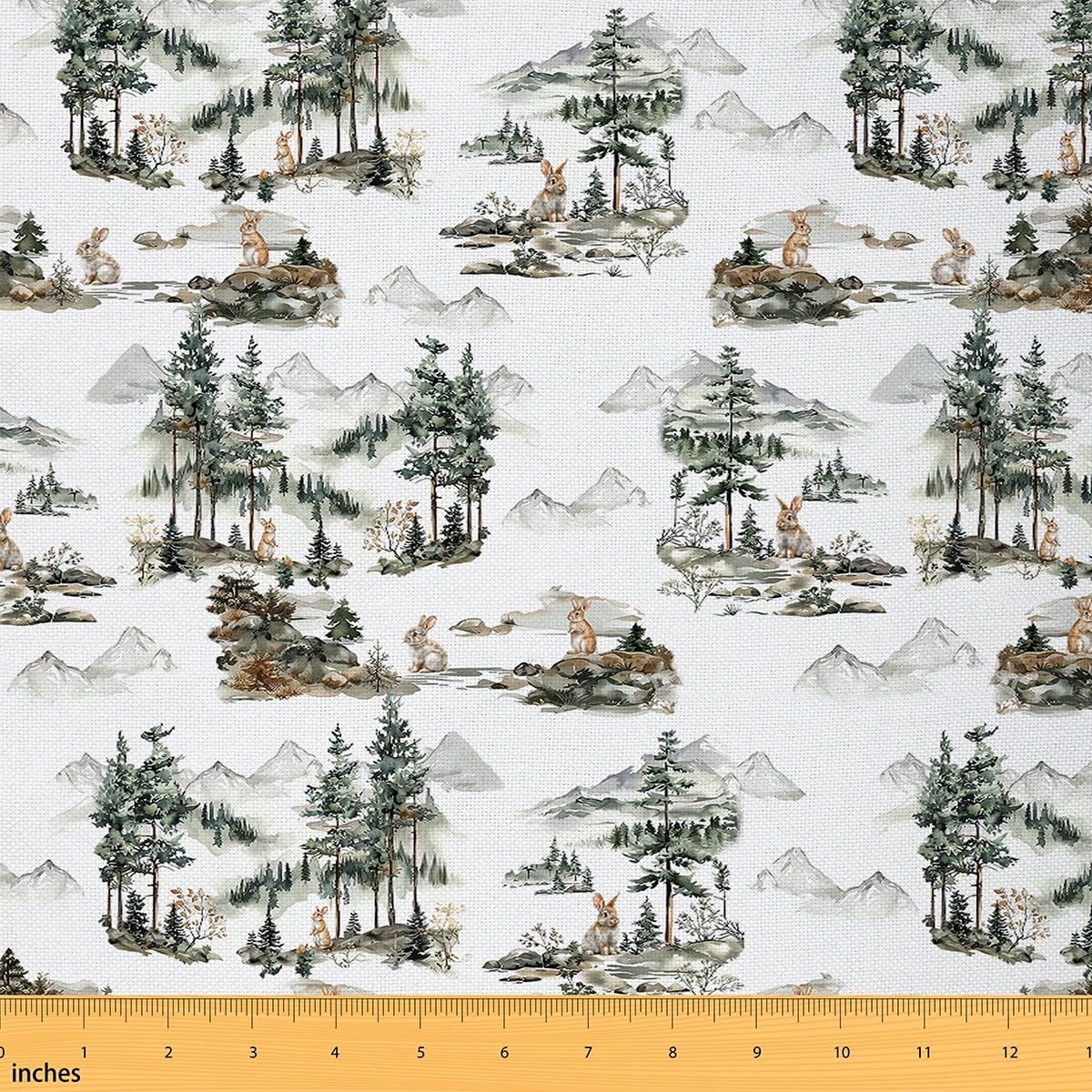 Cute Rabbit Fabric By The Yard Women,Kawaii Bunnies Upholstery Fabric ...