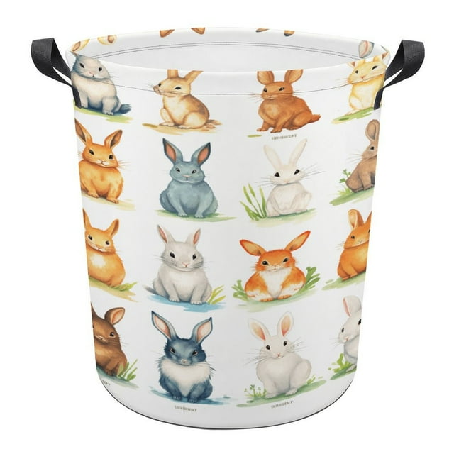 Cute Rabbit Folding Laundry Basket Storage Bin Large Hamper Collapsible ...