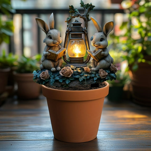 Cute Rabbit Garden Stake Easter Decorations, 2D Flat Acrylic Yard Sign ...