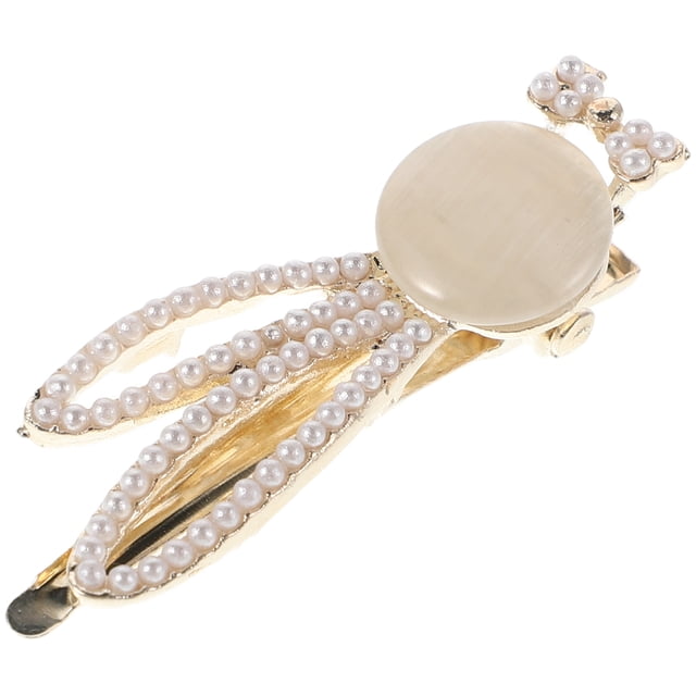 Cute Rabbit Hair Clips Kids Non-Slip Bunny Ear Hairpins Pearls ...