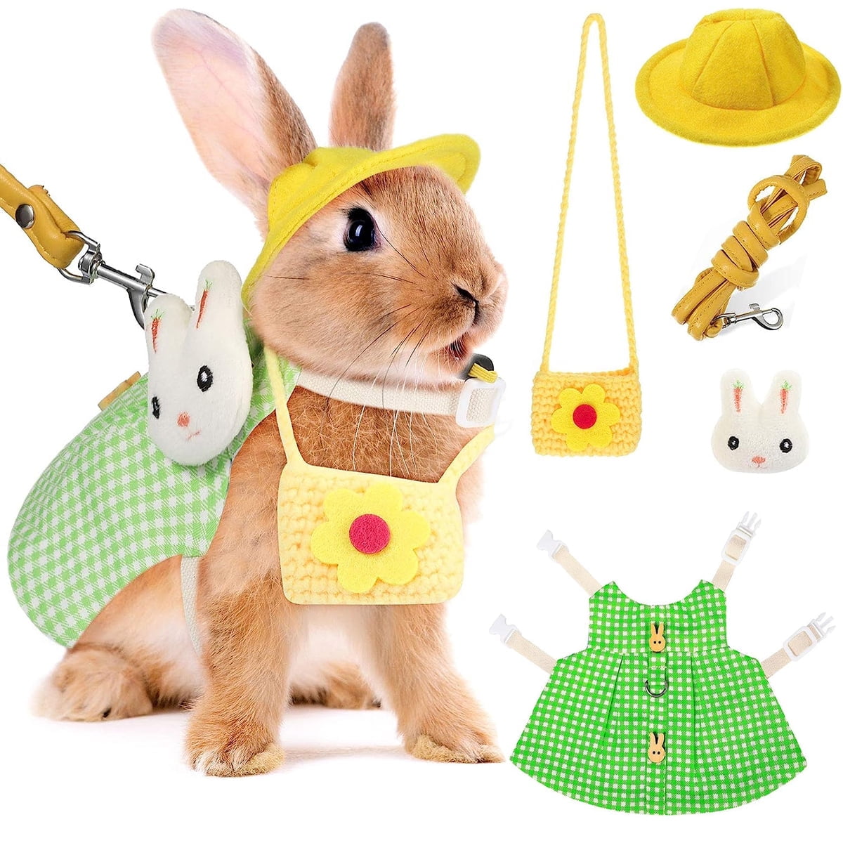 Cute Rabbit Leash and Harness Set, Bunny Rabbit Dress Clothes Walking ...