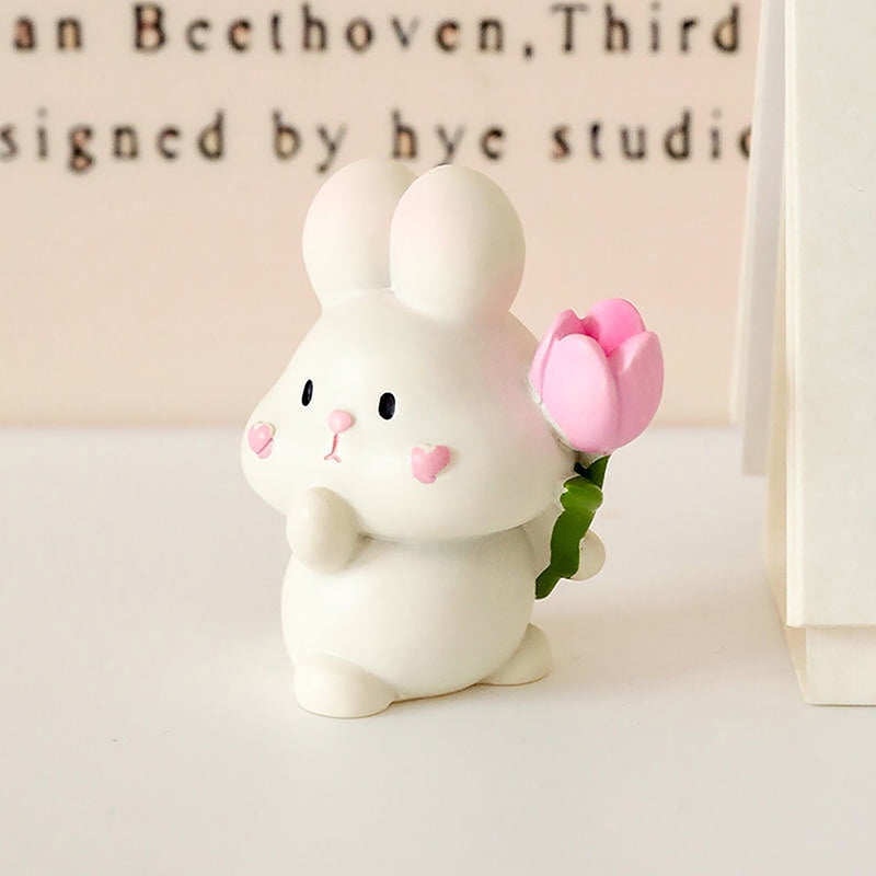 Cute Rabbit Ornaments Resin Rabbit Desktop Ornaments Rabbit Swing Toys ...