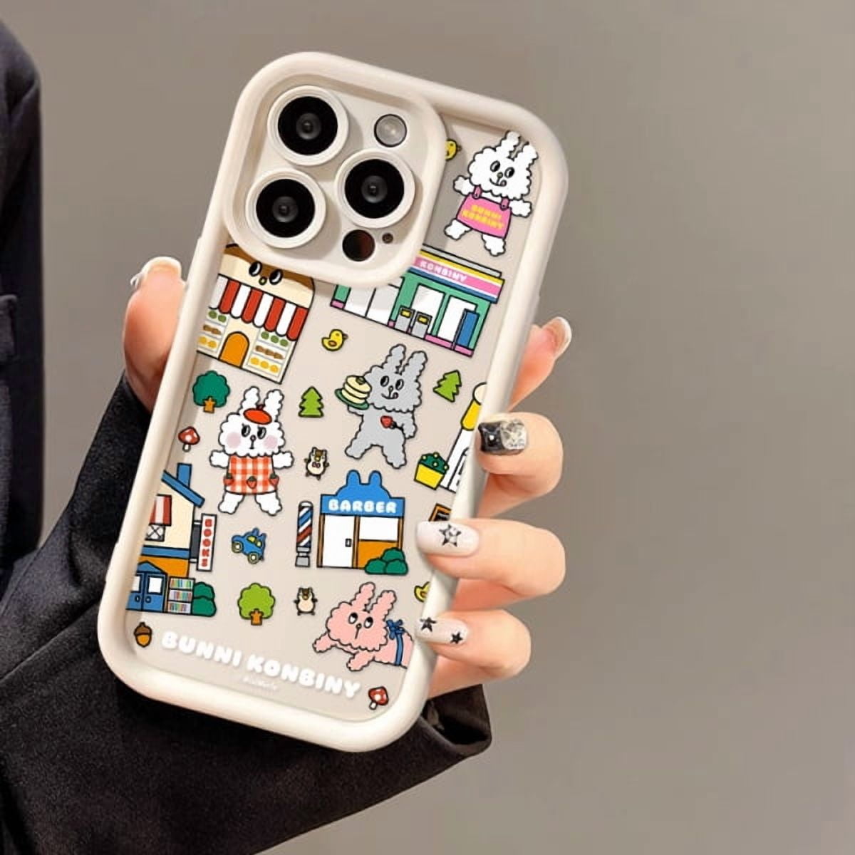Cute Rabbit Pattern Phone Case for iPhone 17, Shockproof Anti-Vibration ...