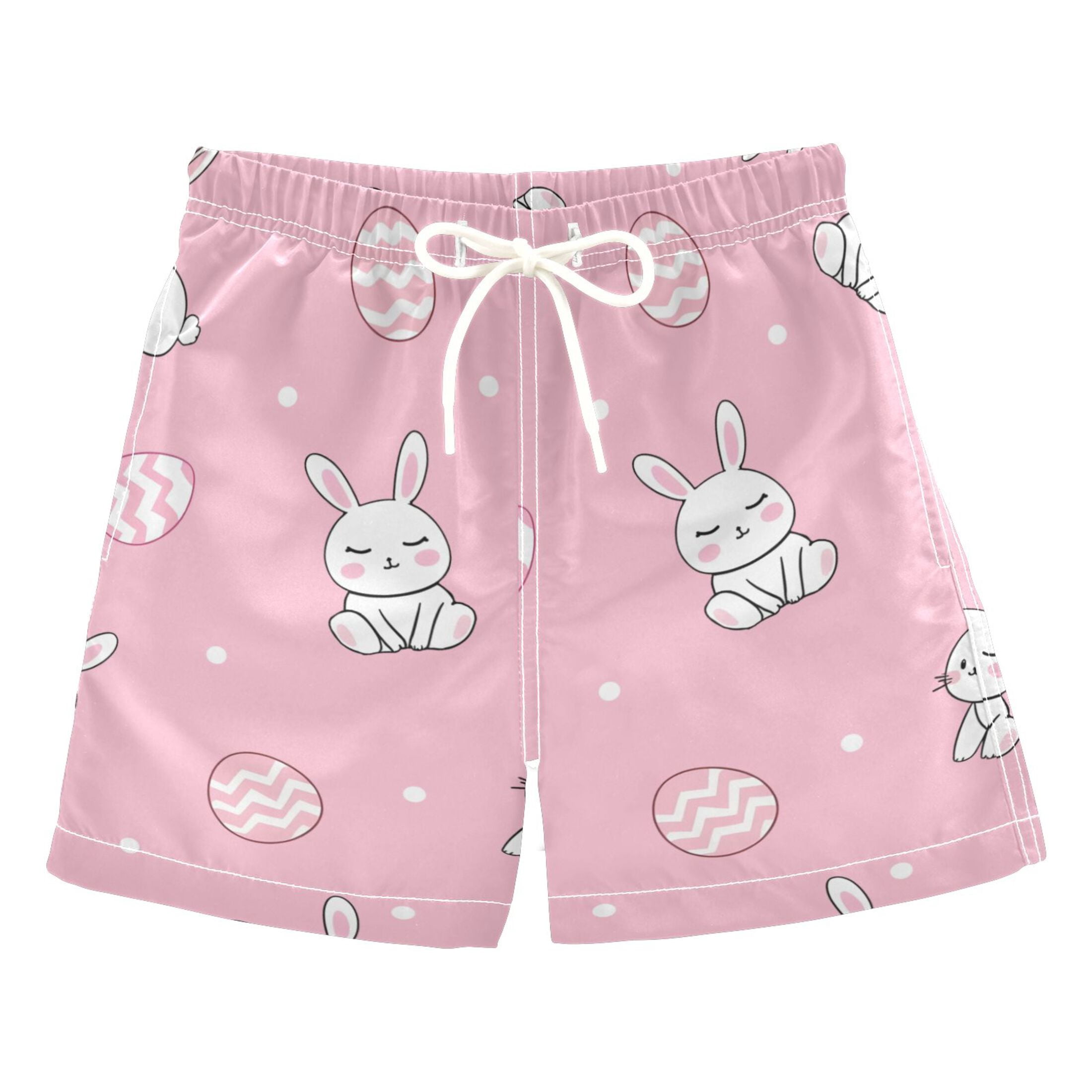 Cute Rabbit Striped Egg Pattern Swim Trunks Quick Dry Beach Pool Board ...