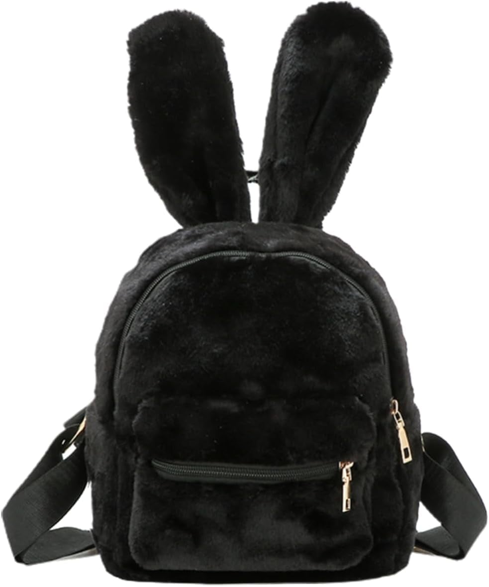 Cute Rabbit Women's Backpack Rabbit Ears Backpack Plush Shoulder Bag ...