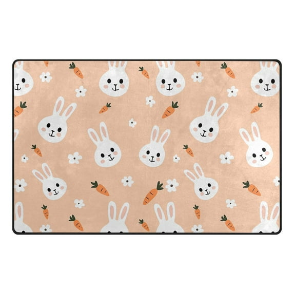 Cute Rabbit and Carrot Memory Foam Area Rug 31"x20" Non Slip, Absorbent ...