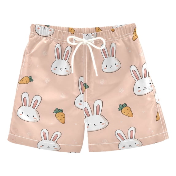 Cute Rabbit and Carrot Swim Trunks Quick Dry Beach Pool Board Shorts ...