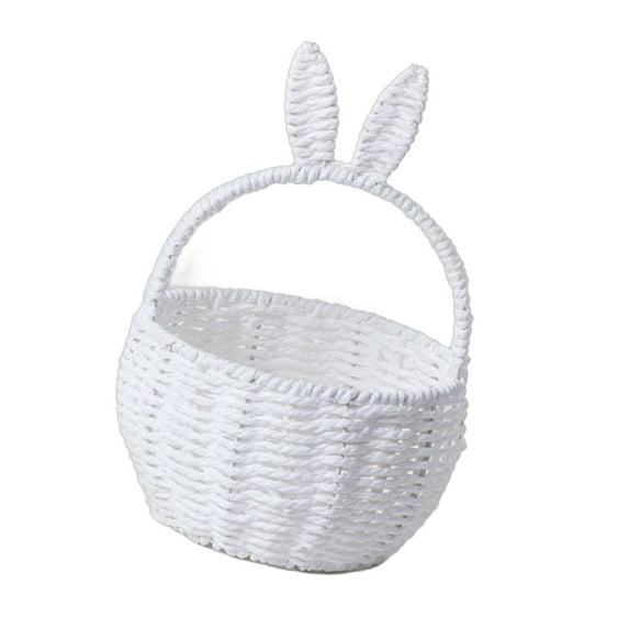 Cute Rabbits Ear Basket Paper Rope Woven Storage Basket for Home ...