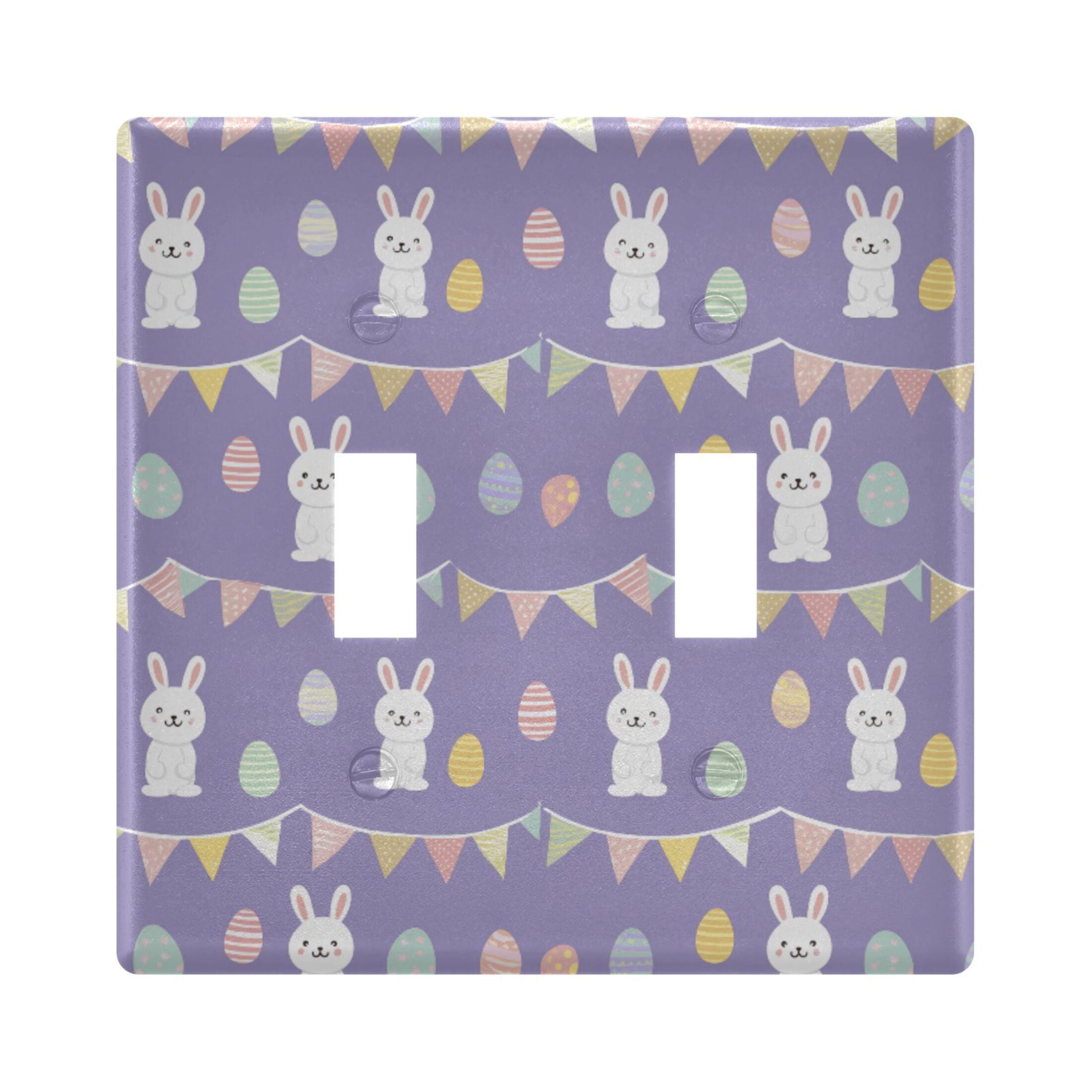 Cute Rabbits Flags Easter Eggs Light Switch Cover Electrical Outlet ...