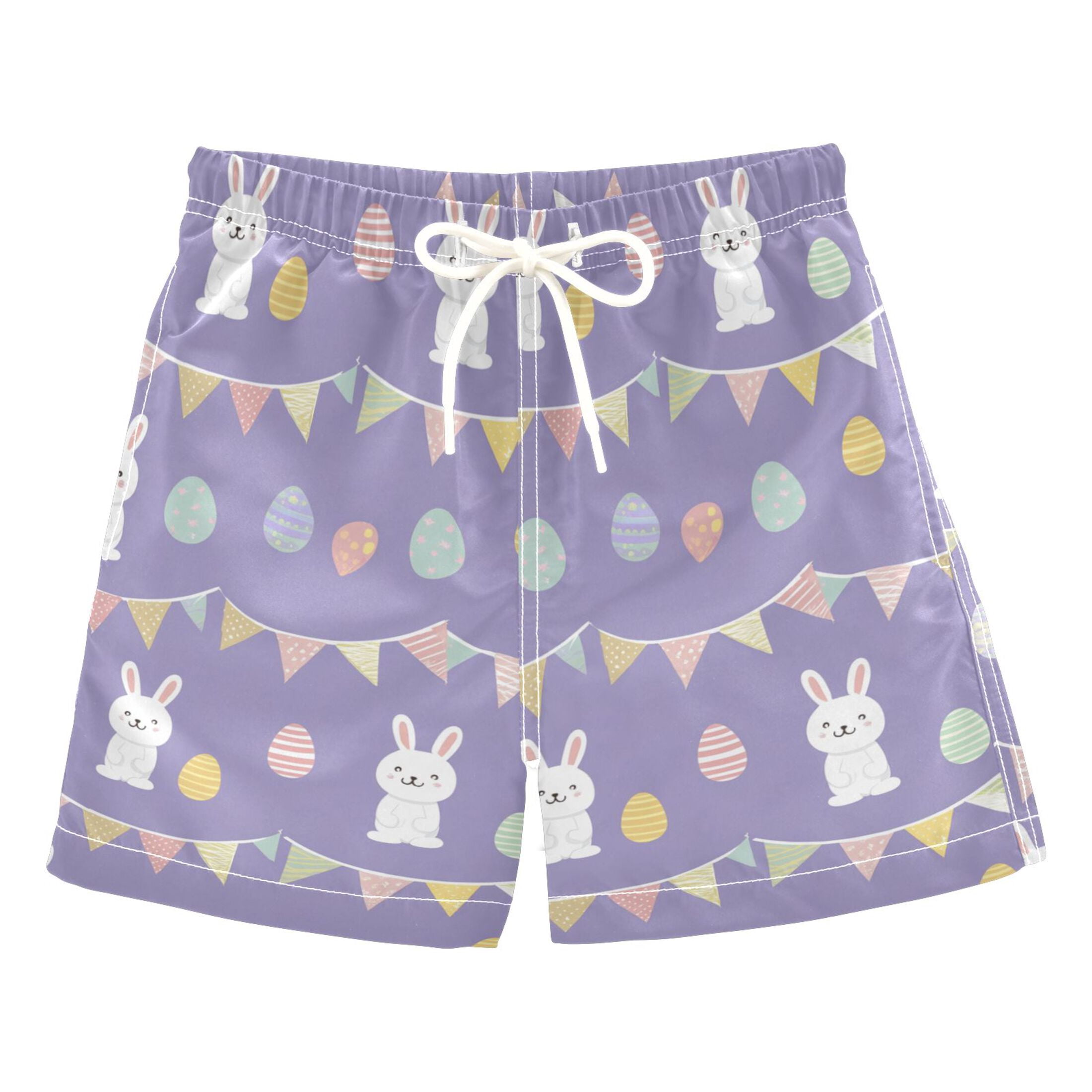 Cute Rabbits Flags Easter Eggs Swim Trunks Board Shorts Beach Pants ...