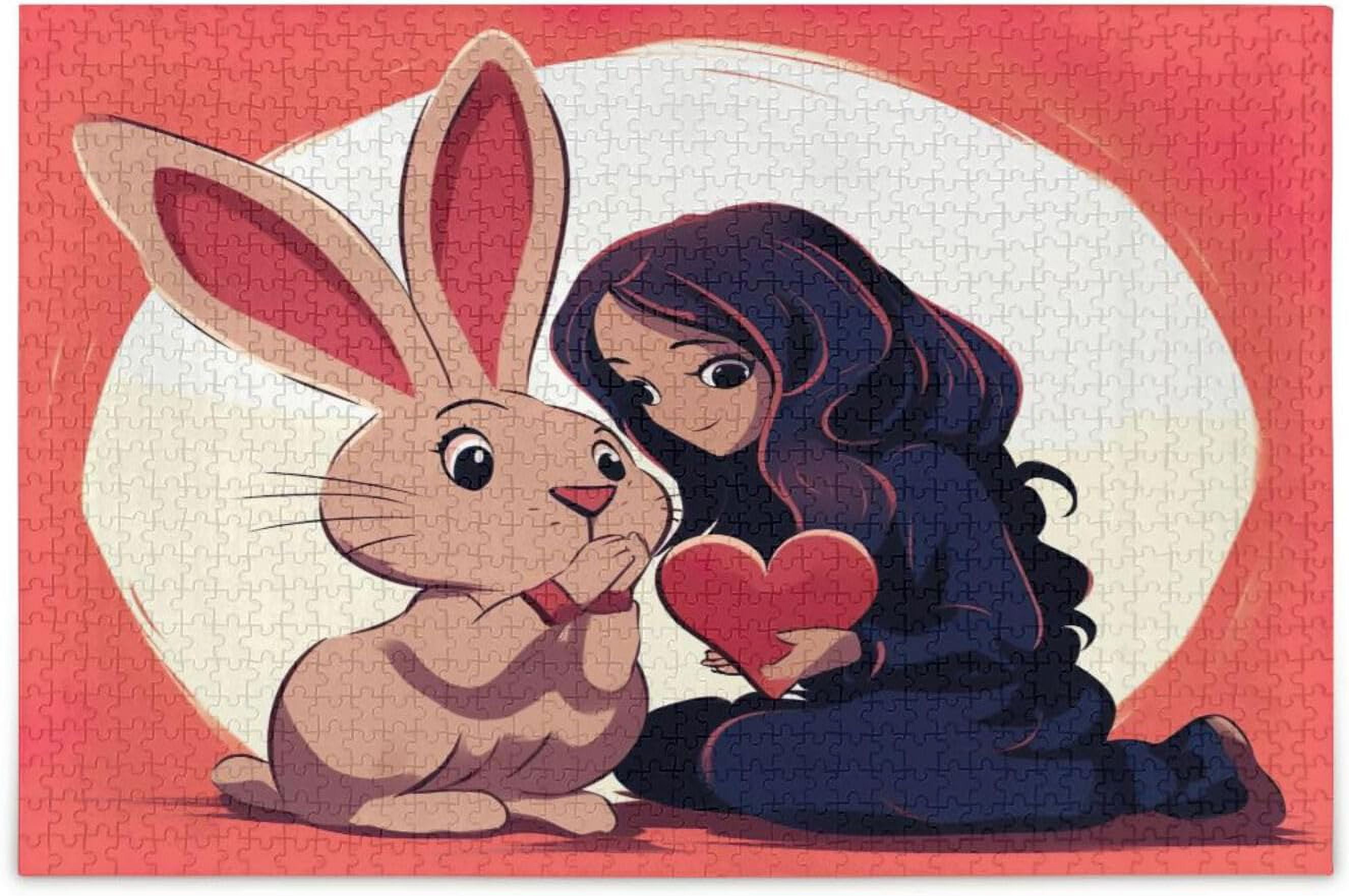 Cute Rabbits and Love Heart Jigsaw Puzzles for Adults or Kids 1000 ...