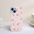 Cute Rabbits Pink Retro Design Playful Cartoon Artwork Case with iPhone ...