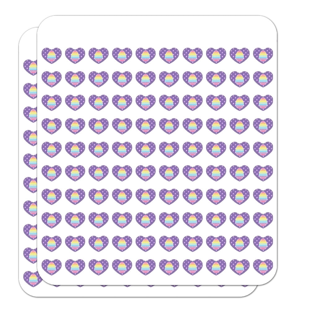 Cute Rainbow Happy Easter Egg Heart Shaped Planner Calendar Scrapbook ...