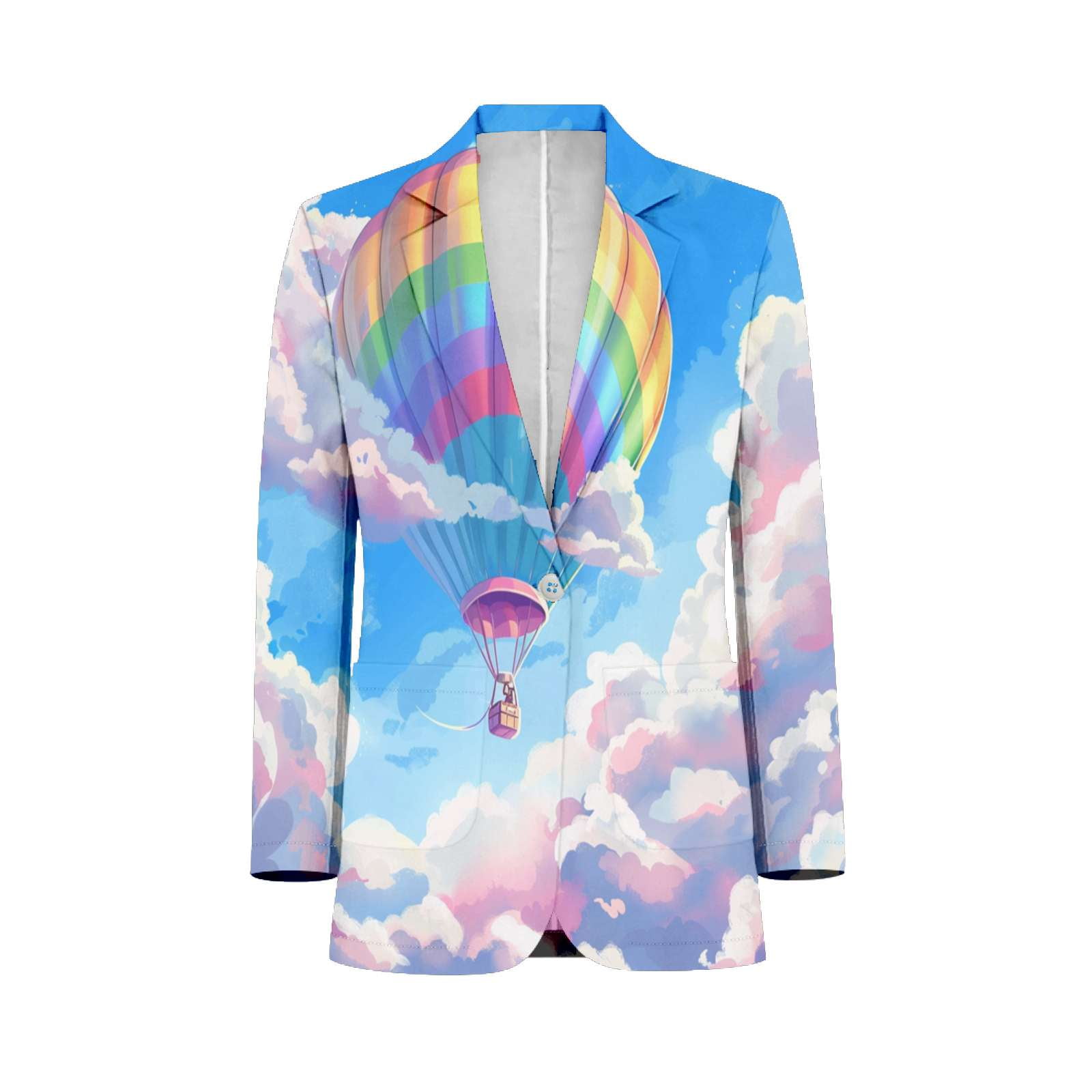 Cute Rainbow Hot Air Balloon Customized Men's Suits full man Shawl ...