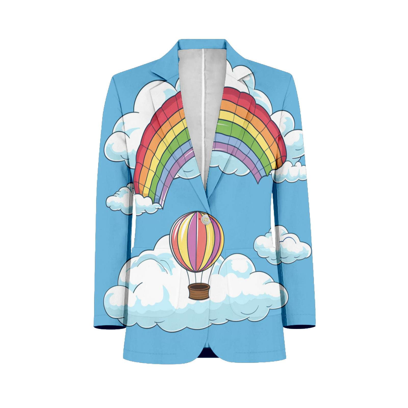 Cute Rainbow Hot Air Balloon Customized Men's Suits full man Shawl ...