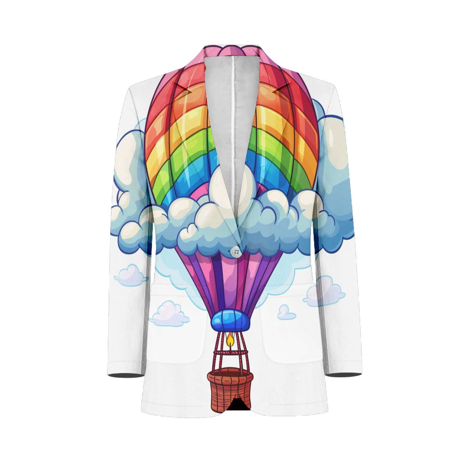 Cute Rainbow Hot Air Balloon Customized Men's Suits full man Shawl ...