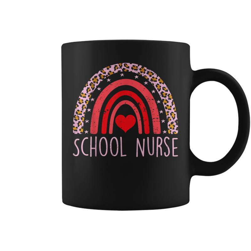 Cute Rainbow Leopard Print School Nurse Back To School Coffe - Walmart.com