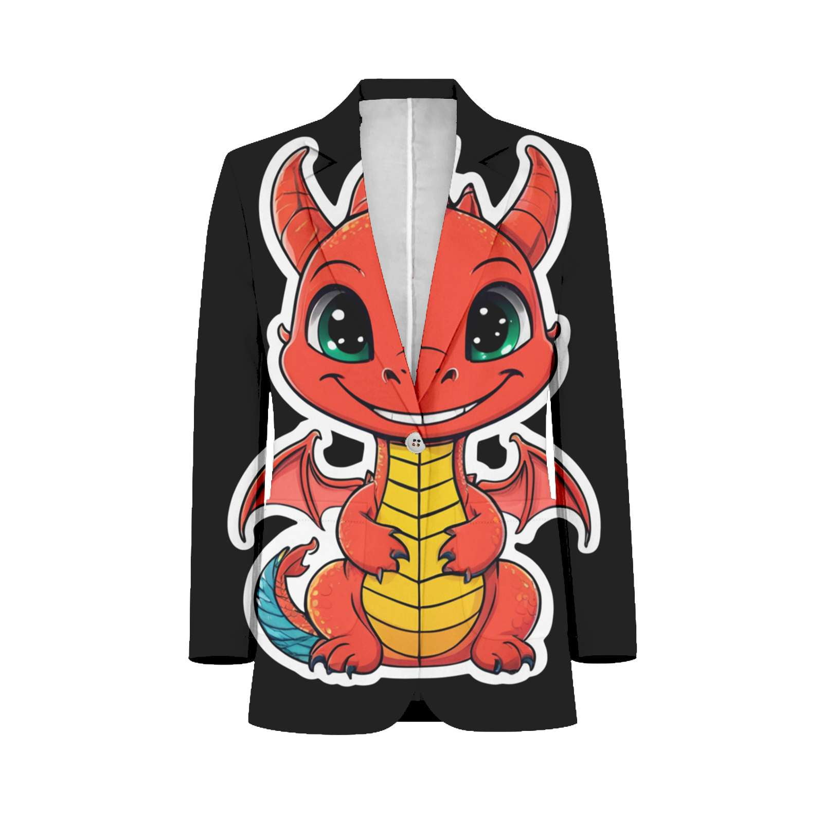 Cute Red Dragon Cartoon Customized Men's Suits full man Shawl Collar ...