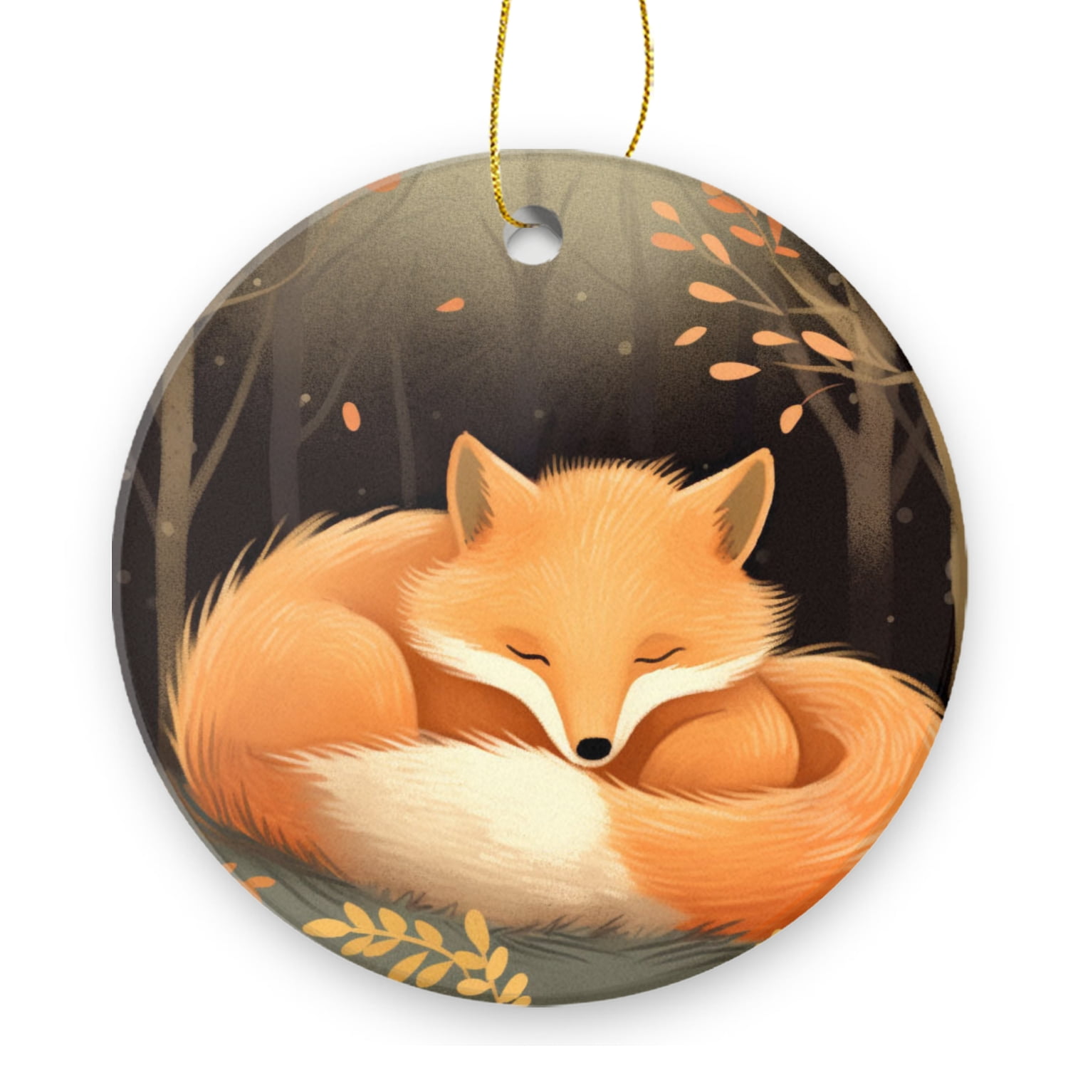 Cute Red Fox Sleeping In The Forest Beautiful Drawing - Christmas ...