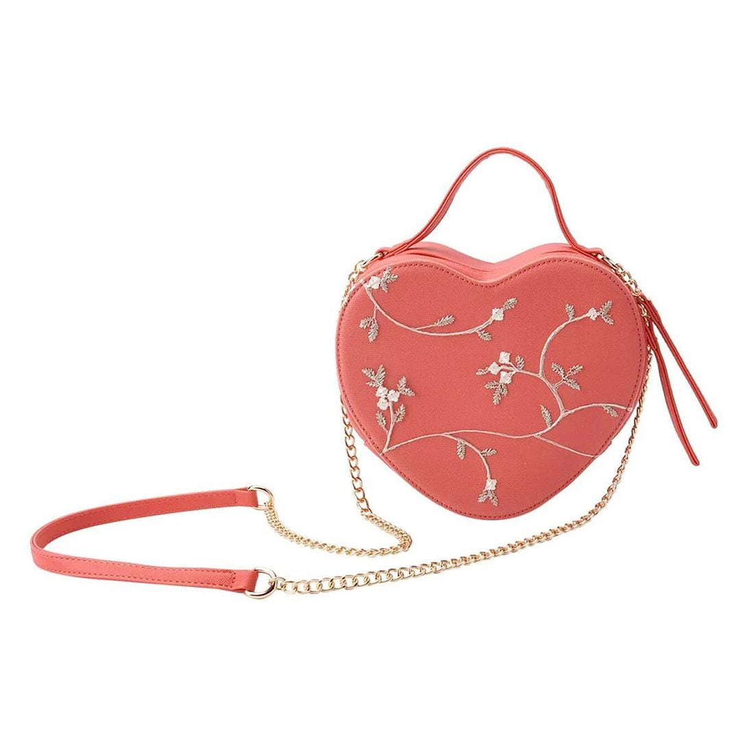 Cute Red Heart Purse for Women, Faux Leather Heart Shaped Crossbody ...