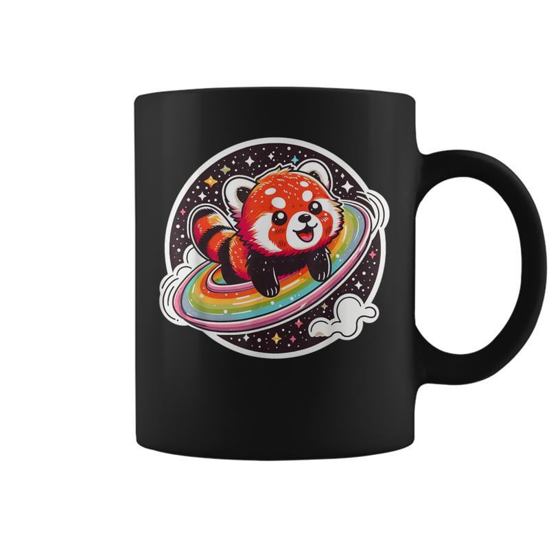 Cute Red Panda In Space Cartoon Style And Colourful Coffee M - Walmart.com