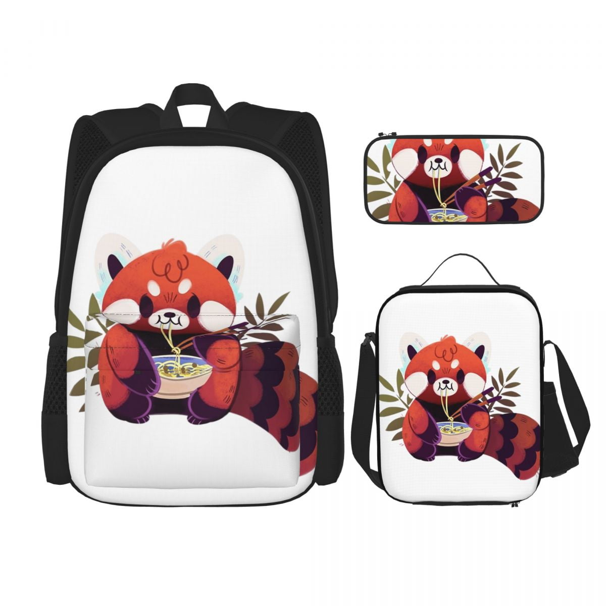Cute Red Panda Loves Playing Video Games Backpacks Bookbag Students ...