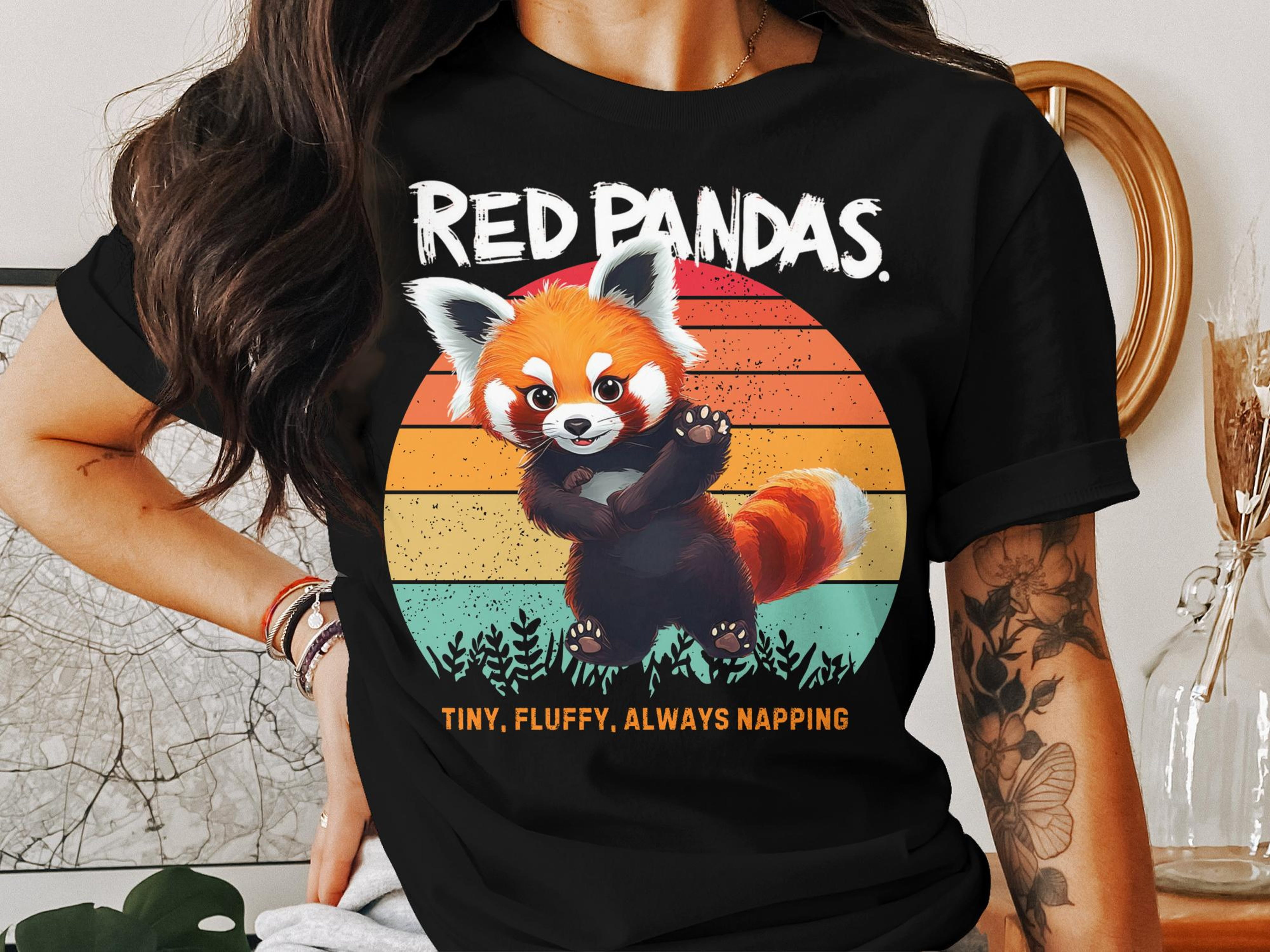 Cute Red Pandas T-Shirt, Tiny Fluffy Always Napping, Adorable Animal ...