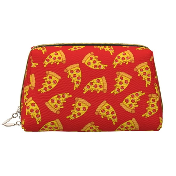 Cute Red Pizza Makeup Bag, Large Capacity Cosmetic Bag Portable ...