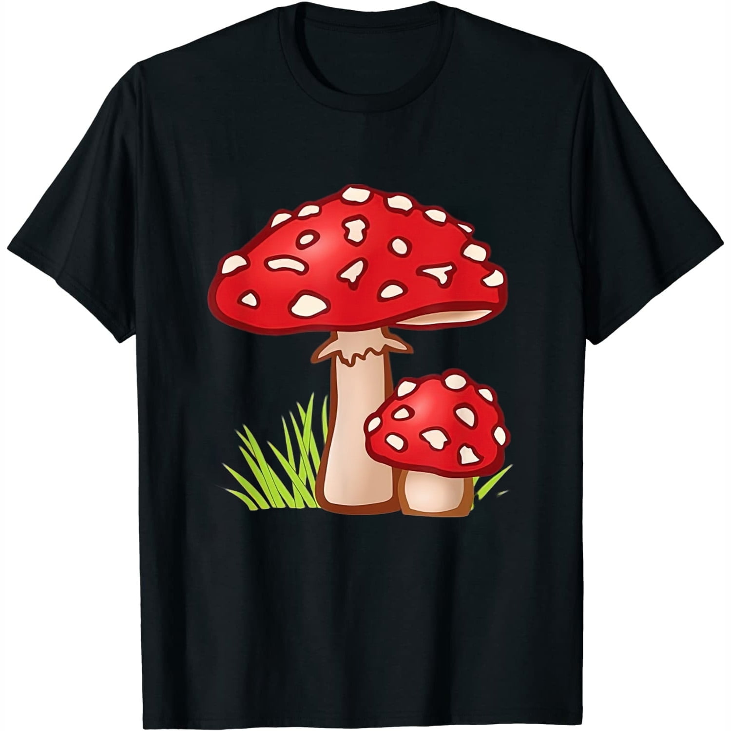 Cute Red Spotted Toadstool Forest Design Women Short Sleeve Casual ...