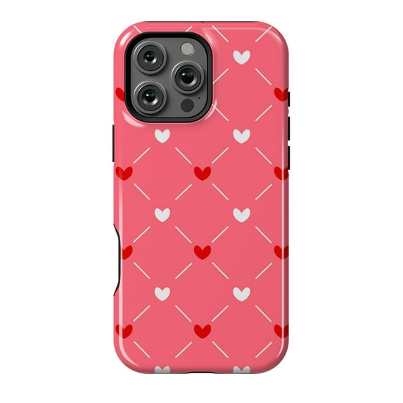 Cute Red White Hearts Phone Case for iPhone 11 12 13 14 15 16 Pro Max ...