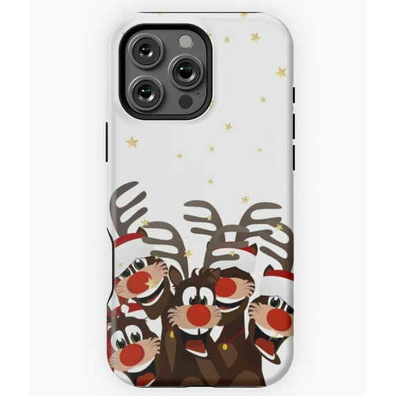 Cute Reindeer Christmas Holiday Phone Case for iPhone 16 15 14 13 12 11 ...