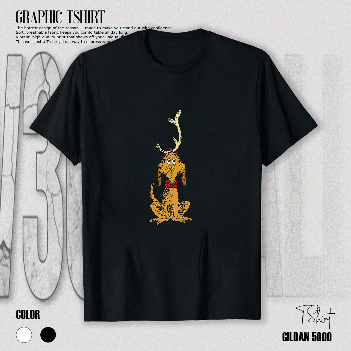 Cute Reindeer Dog Max Wearing Antlers Cartoon Holiday Animation Unisex ...