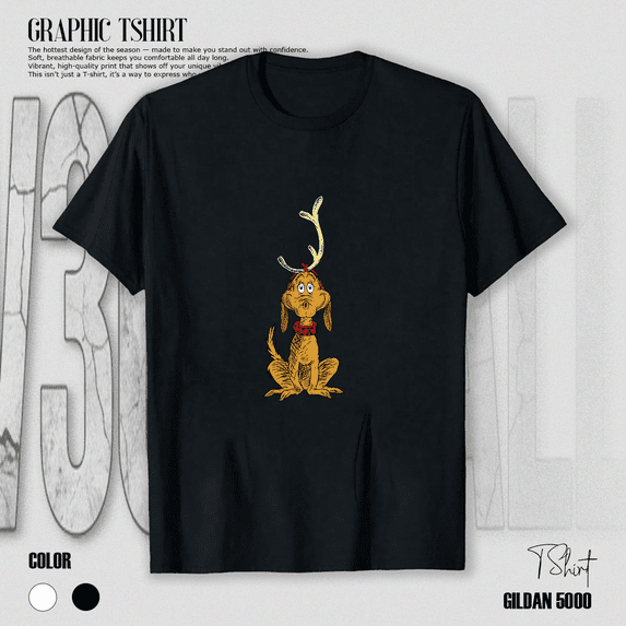 Cute Reindeer Dog Max Wearing Antlers Cartoon Holiday Animation Unisex ...