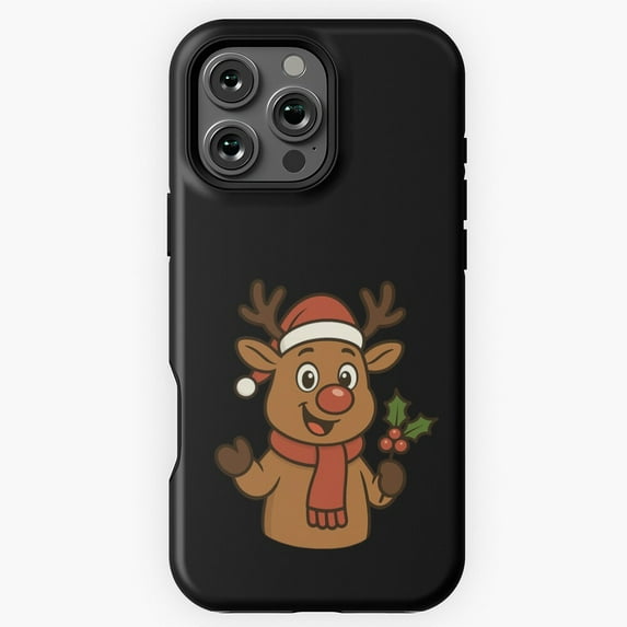 Cute Reindeer Holiday Design Phone Case for iPhone 11 12 13 14 15 16 17 ...