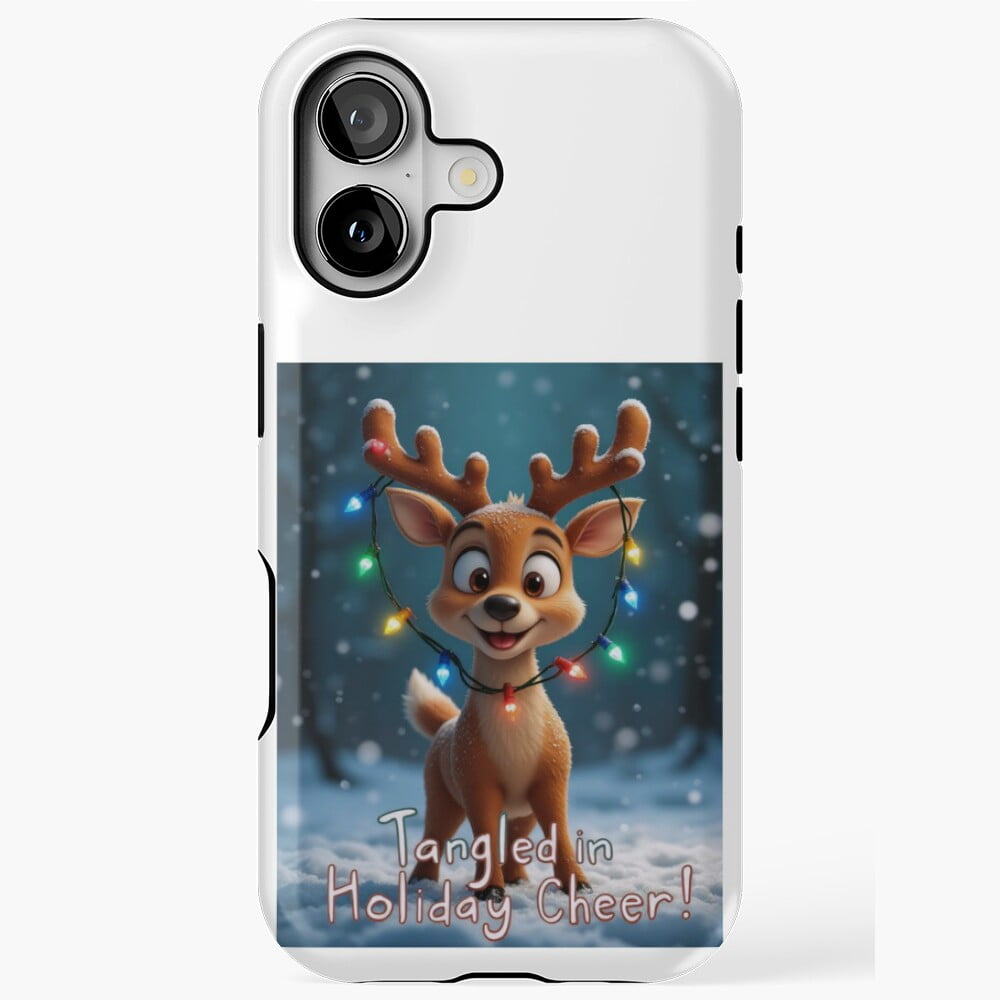 Cute Reindeer Warm Wishes Holiday Scene for iPhone 17 11 12 13 14 15 16 ...