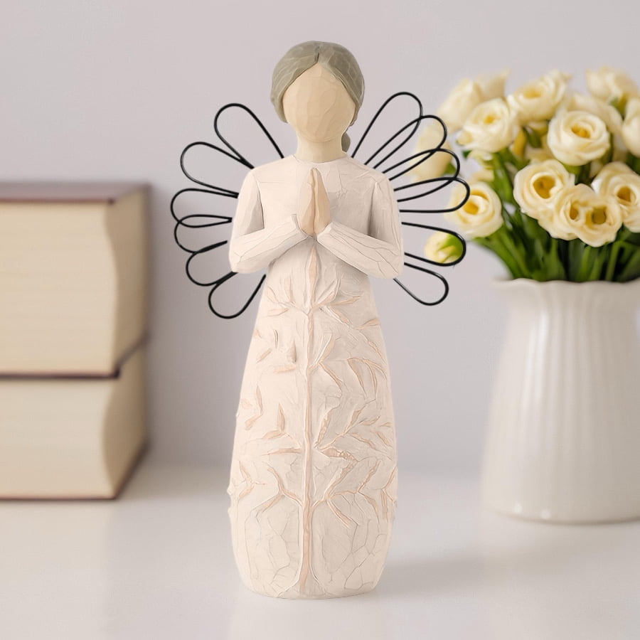 Cute Resin Angel Figurine for Home Decor | Elegant Faceless Prayer ...