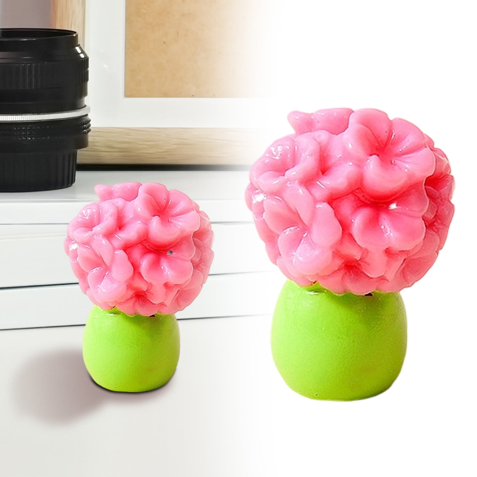 Cute Resin Flower Crafts Ornaments 1.5x1.5x1.9cm Small Artificial ...