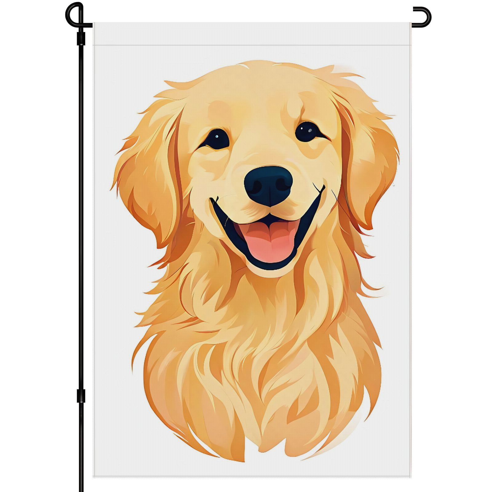 Cute Retriever Garden Flags for Outdoor Cute Dog Face Golden Retriever ...